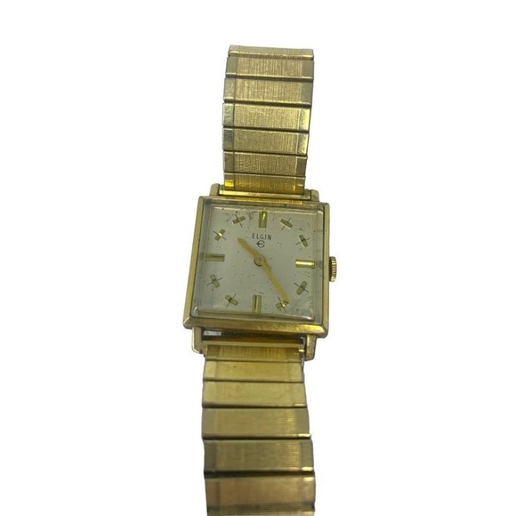 Elgin | Accessories | Vintage Elgin K Gold Fill Mens Wristwatch Stretch ...